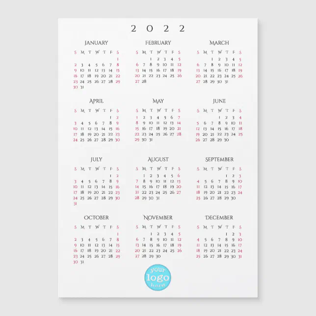 Custom Company Business Logo 2022 Calendar Card | Zazzle