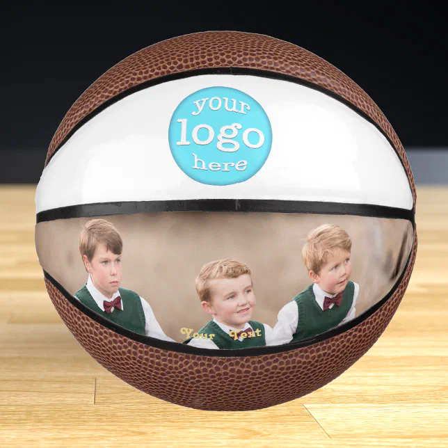 Custom Company Business Logo Corporate Team Photo Mini Basketball | Zazzle