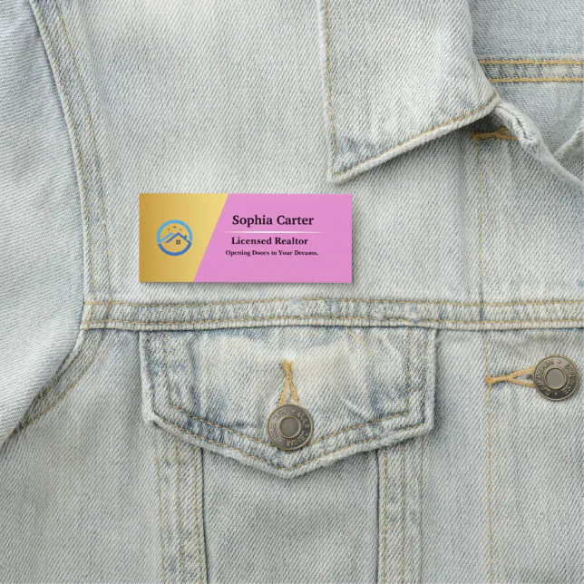 Custom Company Business Logo Employee Magnetic Nam Name Tag | Zazzle