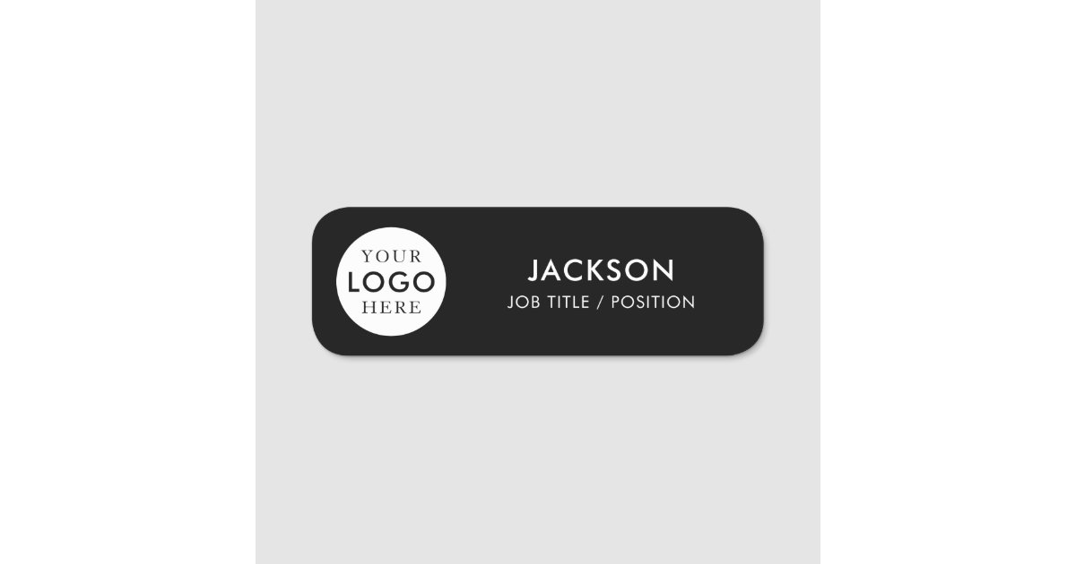 Custom Company Business Logo Employee Staff Name Tag | Zazzle