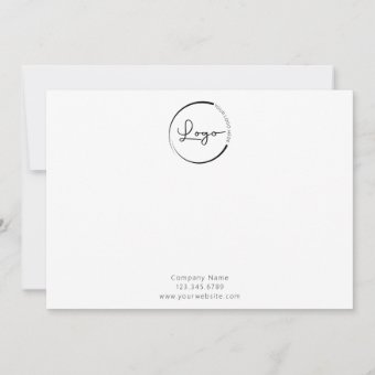 Custom Company Business Logo Promotional Note Card | Zazzle