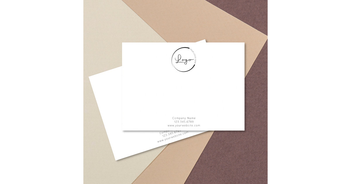 Custom Company Business Logo Promotional Note Card | Zazzle