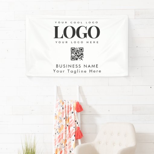 Custom Company Business Logo & Qr Code Corporate Banner | Zazzle Custom Company Business Logo & Qr Code Corporate Banner | Zazzle