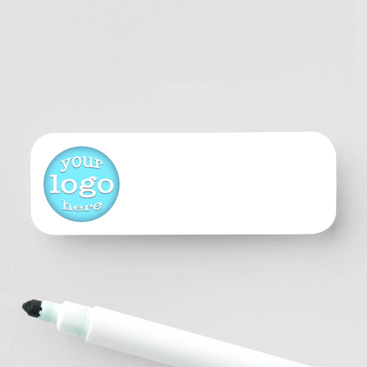Custom Company Business Logo Reusable Dry Erase Name Tag | Zazzle