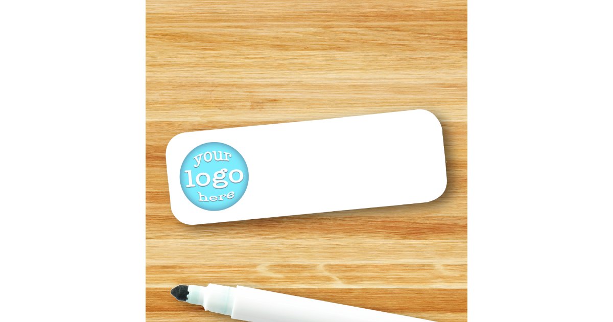 Custom Company Business Logo Reusable Dry Erase Name Tag | Zazzle