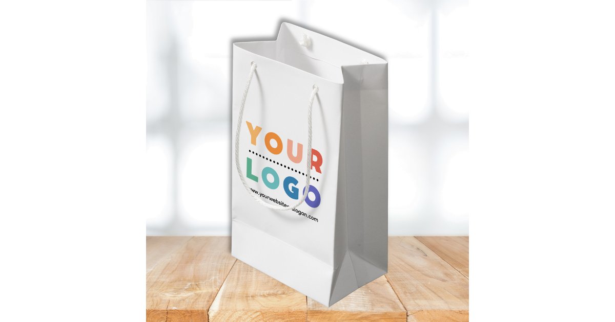 Custom Company Business Logo Small Paper Gift Bag | Zazzle