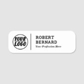 custom company business logo with title Modern Name Tag | Zazzle