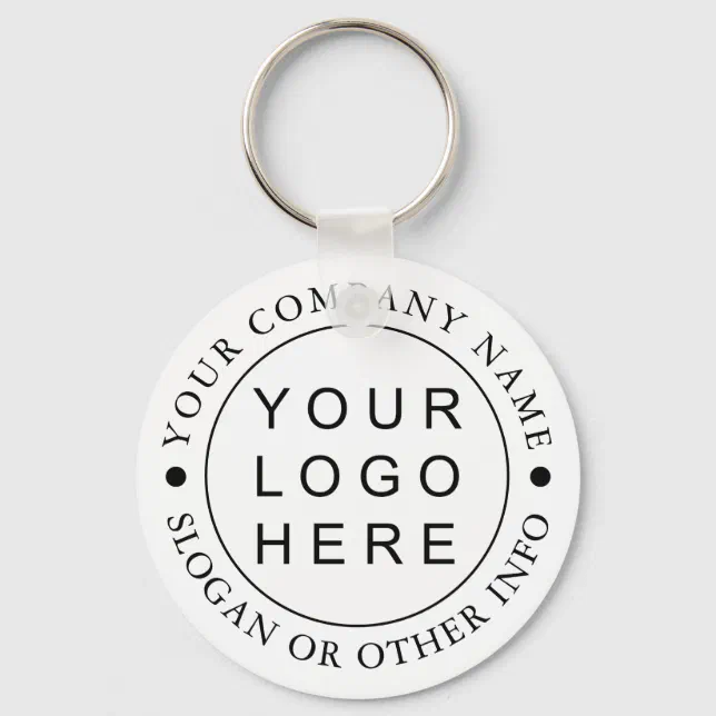 Custom Company Business Round Logo Keychain | Zazzle