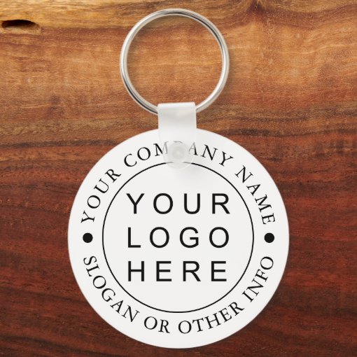 Custom Company Business Round Logo Keychain | Zazzle