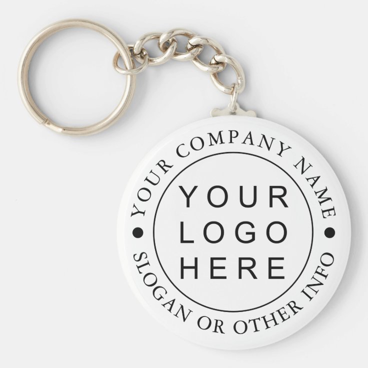 Custom Company Business Round Logo Keychain | Zazzle