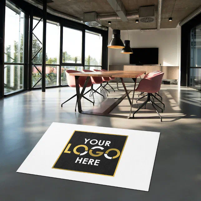 Custom Company Business Your Logo Here Promotional Rug | Zazzle