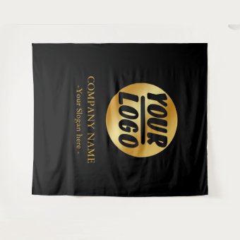 Custom Company golden Logo Backdrop For Events | Zazzle
