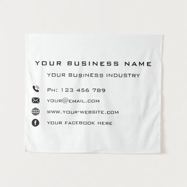 Custom Company Info Text Your Business Tapestry | Zazzle