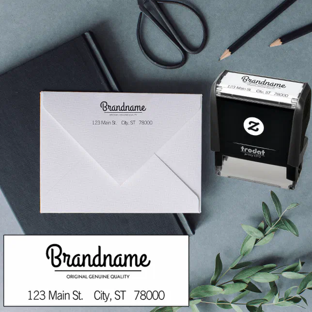 Custom Company Logo Address Self-inking Stamp | Zazzle
