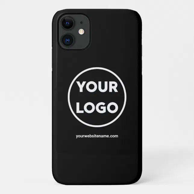 Custom Company Logo and Business Website on Black Case-Mate iPhone Case ...