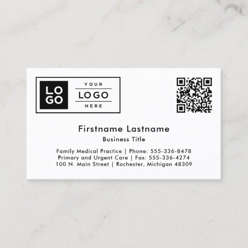 Custom Company Logo and QR Code Business Card | Zazzle