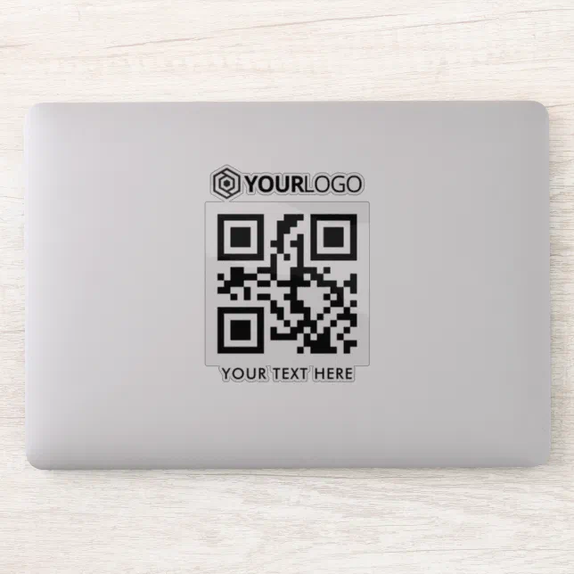 Custom Company Logo and QR Code Cut Vinyl Sticker | Zazzle