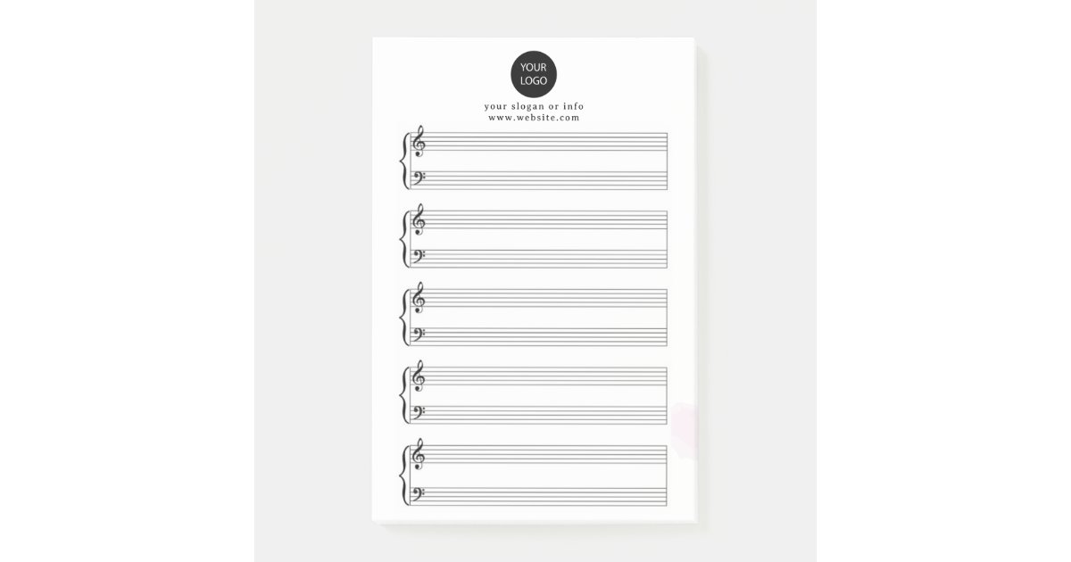 Custom Company Logo And Slogan Blank Sheet Music Post-it Notes | Zazzle