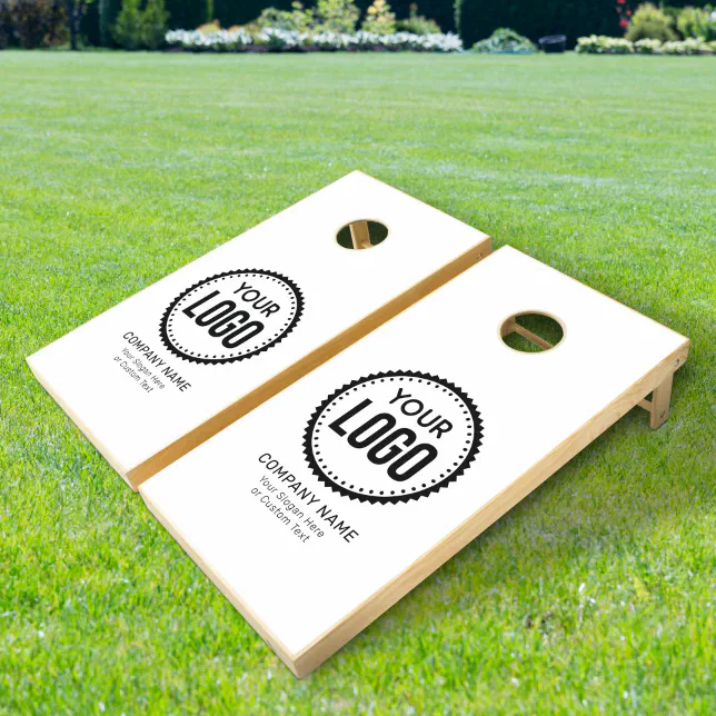 Custom Company Logo And Slogan With Promotional Cornhole Set | Zazzle