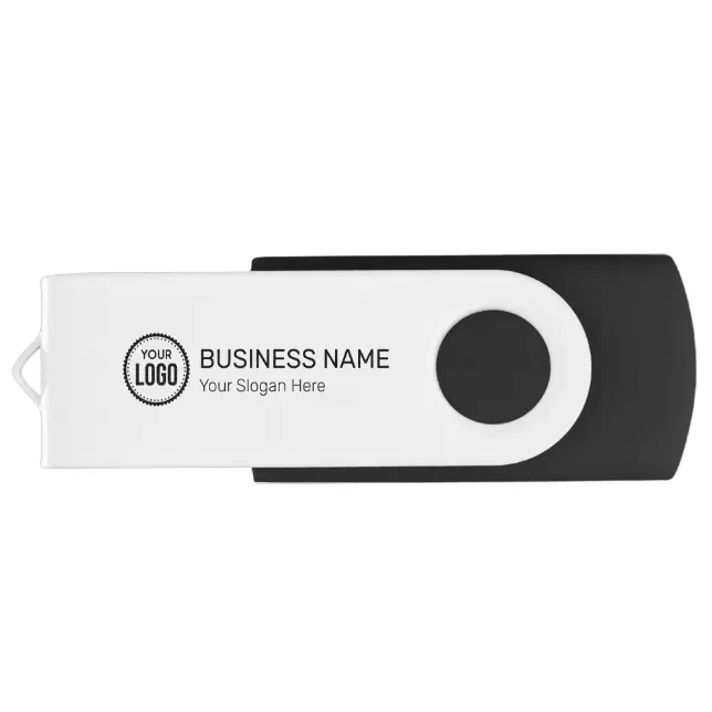 Custom Company Logo And Slogan With Promotional Flash Drive | Zazzle
