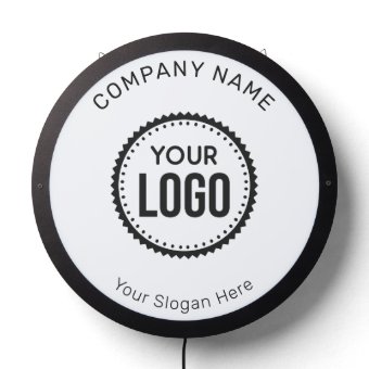 Custom Company Logo And Slogan With Promotional LED Sign | Zazzle