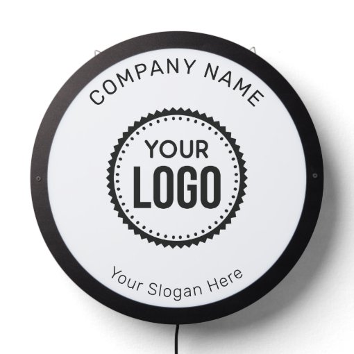 Custom Company Logo And Slogan With Promotional LED Sign | Zazzle