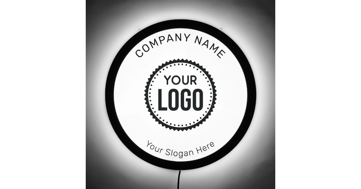 Custom Company Logo And Slogan With Promotional LED Sign | Zazzle