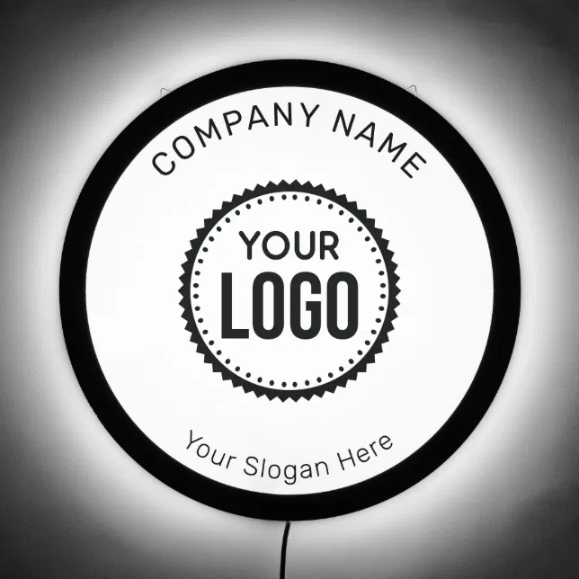 Custom Company Logo And Slogan With Promotional LED Sign | Zazzle