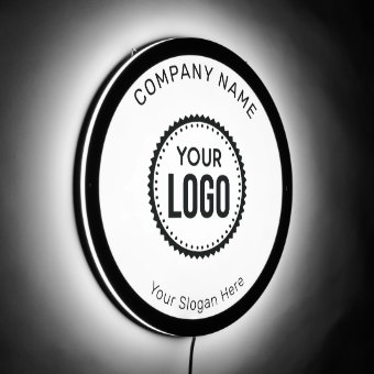 Custom Company Logo And Slogan With Promotional LED Sign | Zazzle