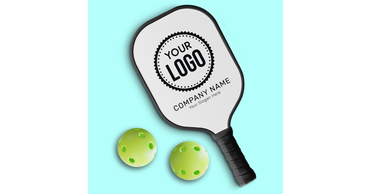 Custom Company Logo And Slogan With Promotional Pickleball Paddle | Zazzle