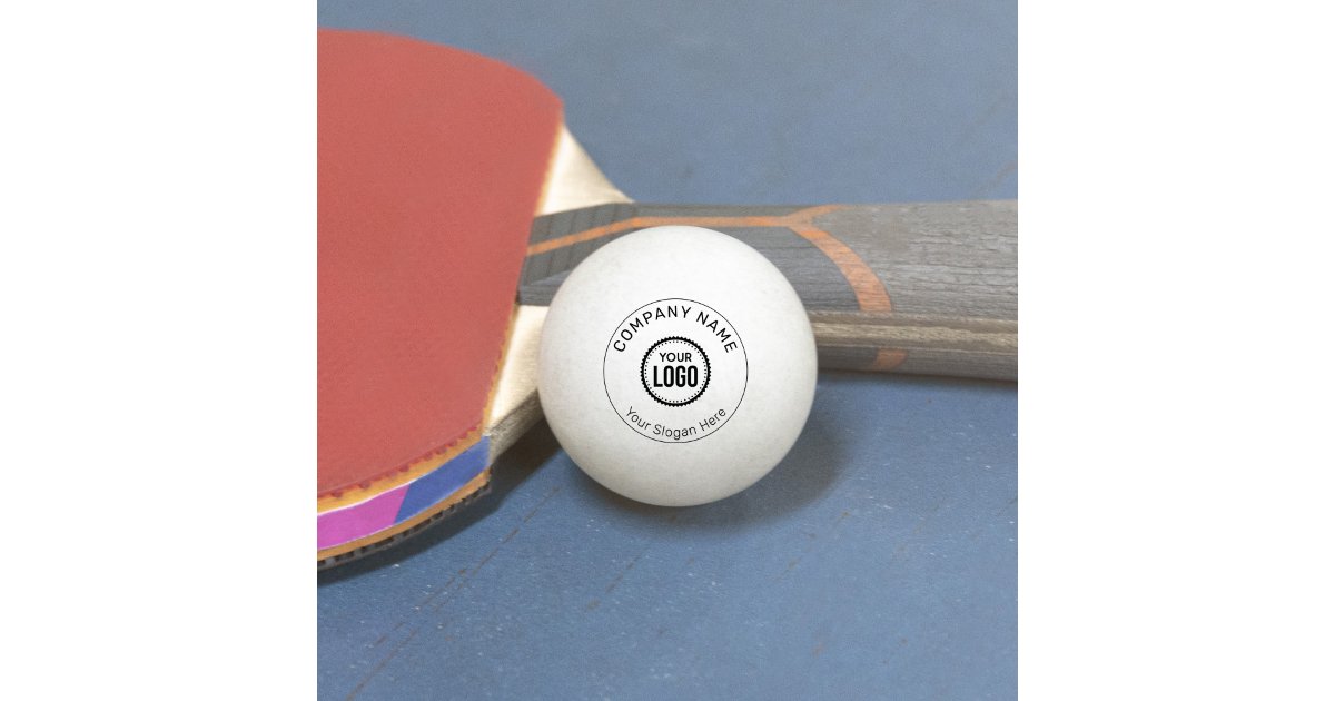 Custom Company Logo And Slogan With Promotional Ping Pong Ball | Zazzle
