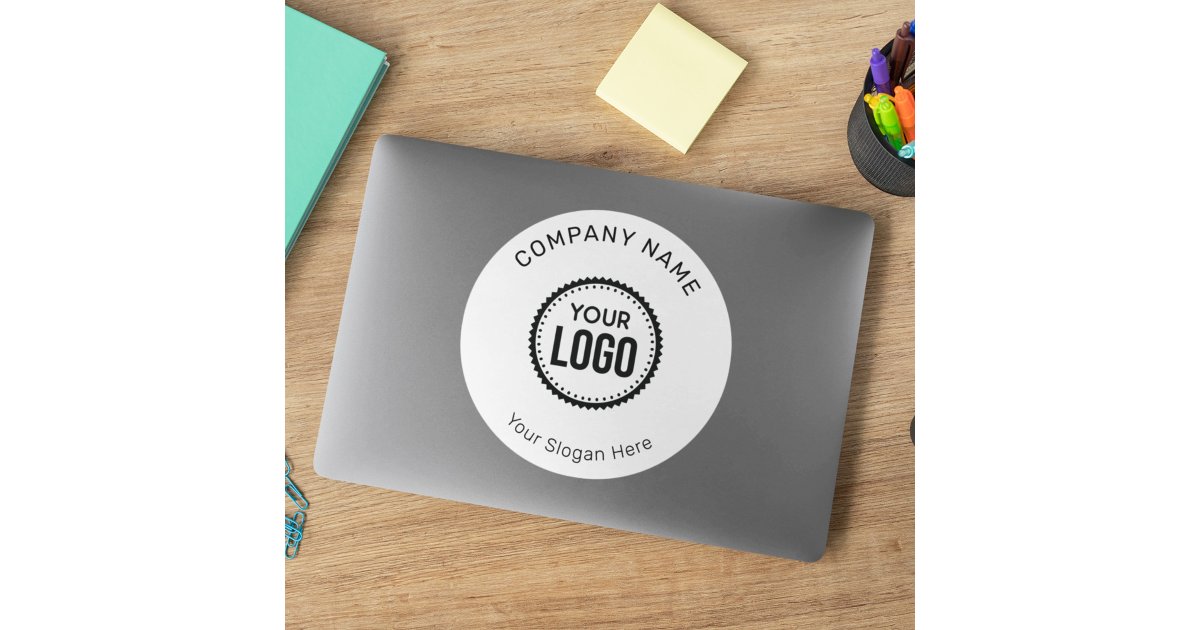 Custom Company Logo And Slogan With Promotional Sticker | Zazzle