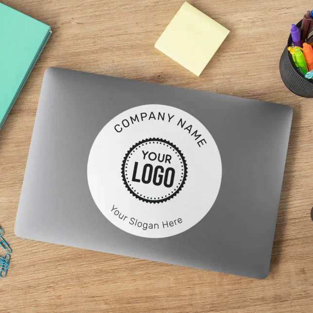 Custom Company Logo And Slogan With Promotional Sticker | Zazzle