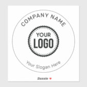 Custom Company Logo And Slogan With Promotional Sticker | Zazzle