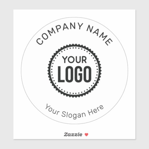 Custom Company Logo And Slogan With Promotional Sticker | Zazzle