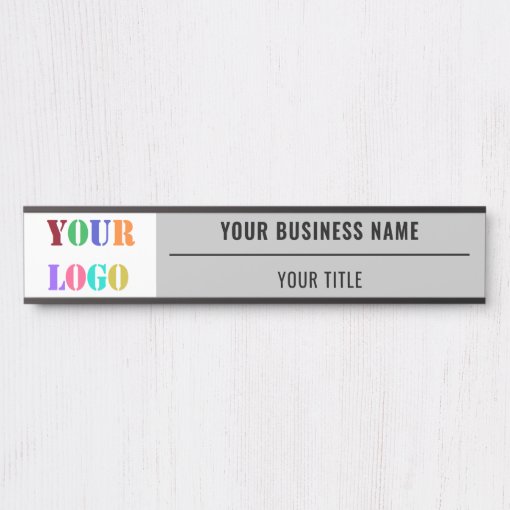 Custom Company Logo and Text Business Door Sign | Zazzle