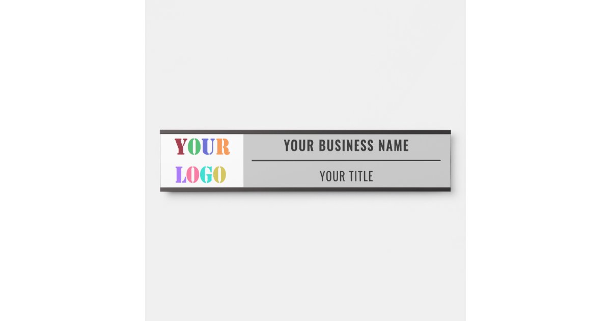 Custom Company Logo and Text Business Door Sign | Zazzle