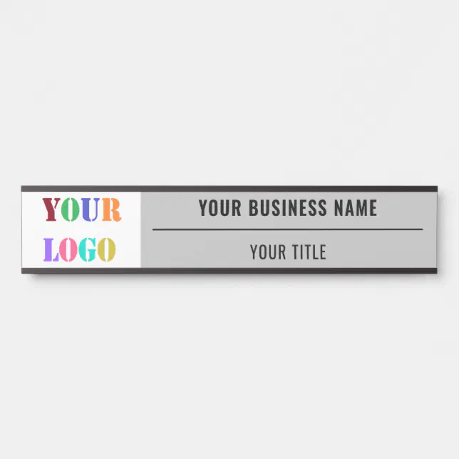 Custom Company Logo and Text Business Door Sign | Zazzle