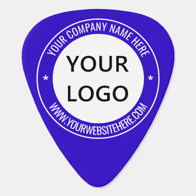 Custom Company Logo and Text Business Guitar Pick | Zazzle