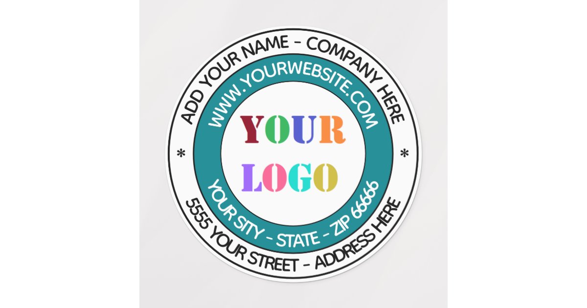 Custom Company Logo and Text Business Round Labels | Zazzle