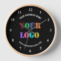 Custom Company Logo and Text Business Wall Clock | Zazzle