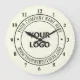 Custom Company Logo and Text Business Wall Clock | Zazzle