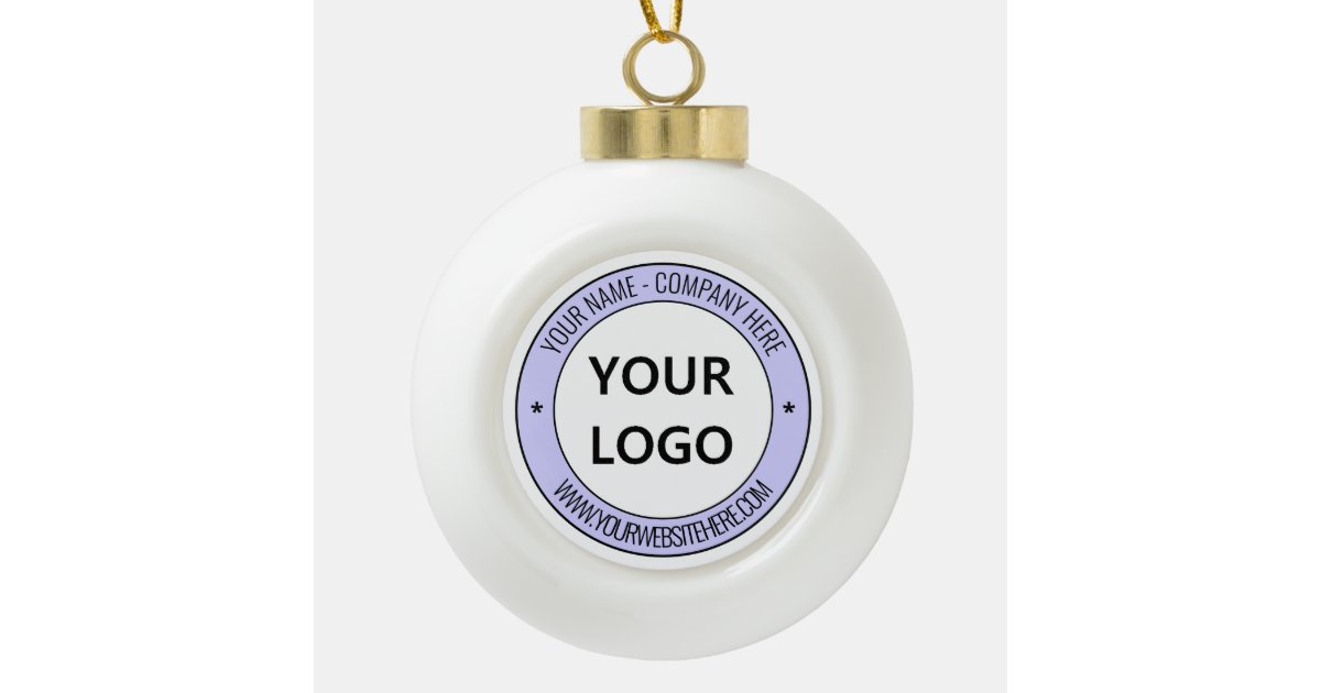 Custom Company Logo and Text Christmas Ornament | Zazzle