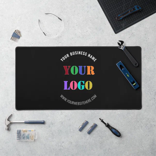 Custom Company Logo and Text Desk Mat Choose Color | Zazzle
