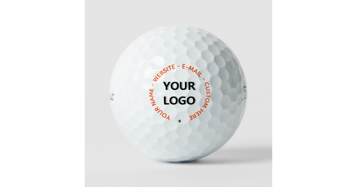 Custom Company Logo and Text Golf Balls Your Color | Zazzle
