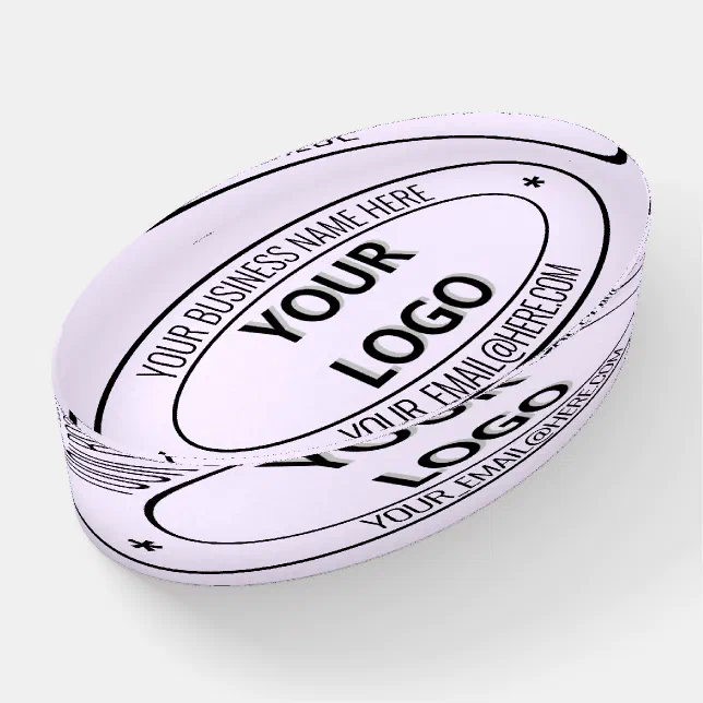 Custom Company Logo and Text Paperweight Example | Zazzle