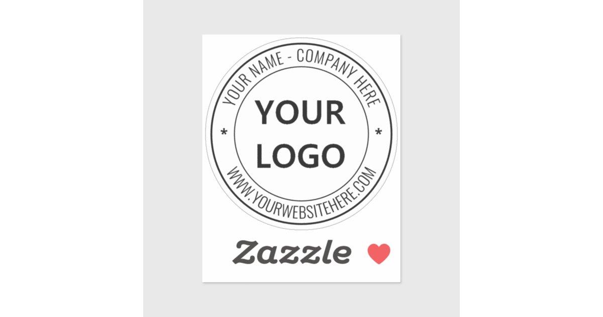 Custom Company Logo and Text Personalized Sticker | Zazzle