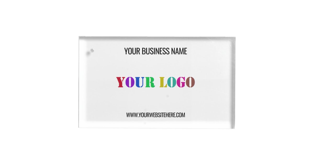 Custom Company Logo and Text Place Card Holder | Zazzle