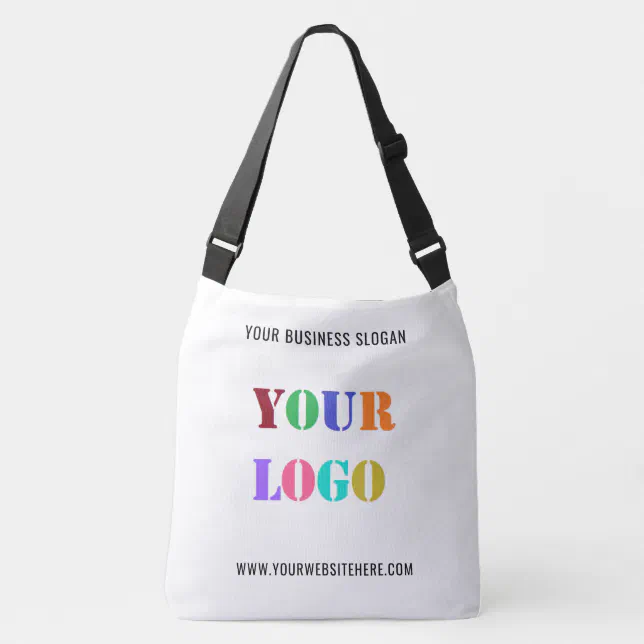 Custom Company Logo and Text Promotional Business Crossbody Bag | Zazzle