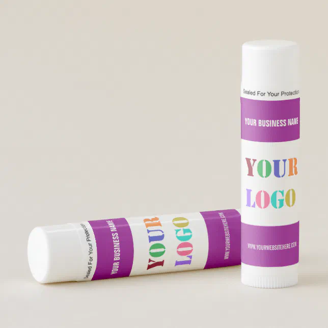 Custom Company Logo and Text Promotional Lip Balm | Zazzle